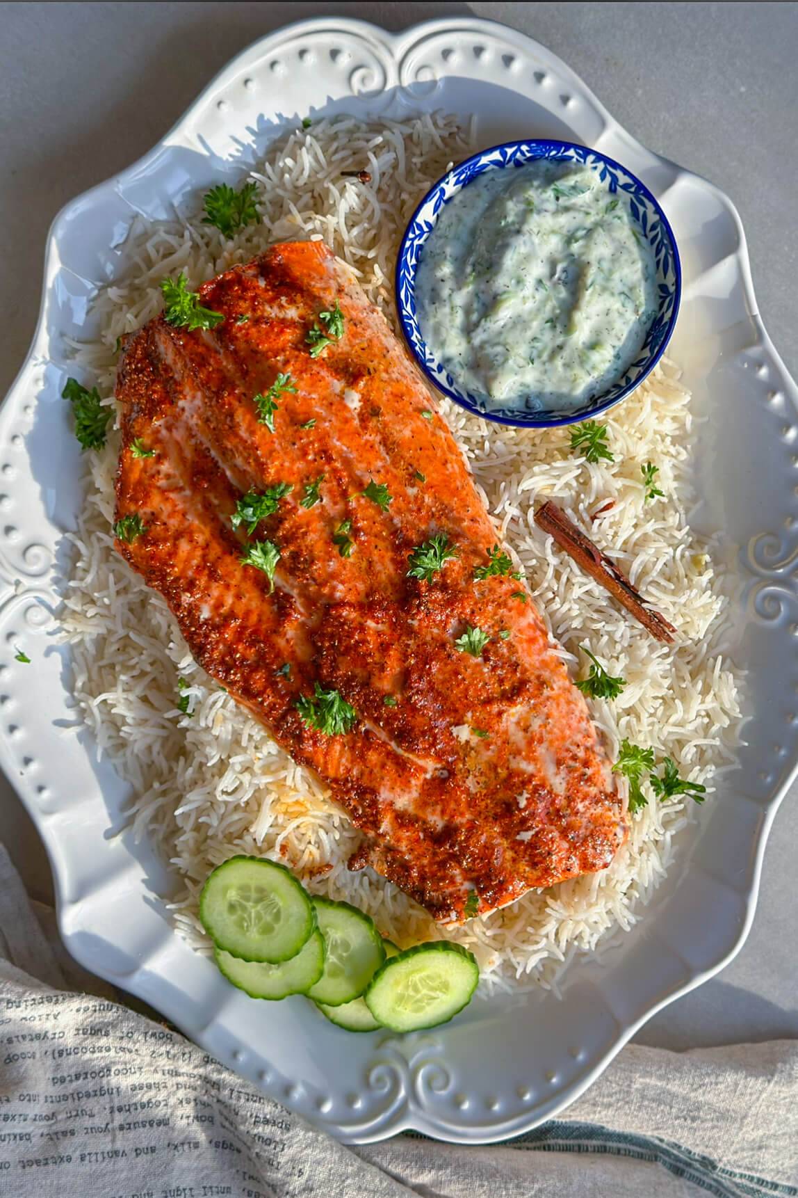 Easy and Healthy Baked Salmon With Rice - Foodima